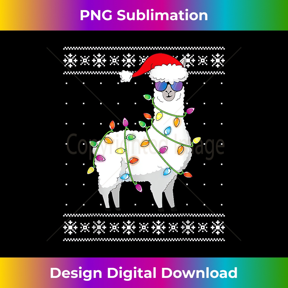 Alpaca Santa Lights Christmas Funny Ugly Christmas Swe - Con - Inspire ...
