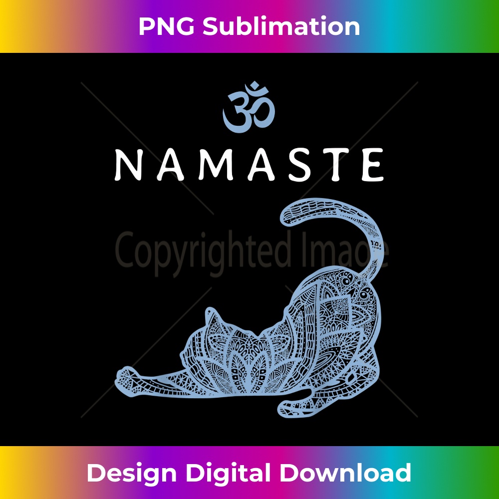 Namaste Cat In Yoga Pose Om Symbol Yoga Gift For W - Chic Su - Inspire ...