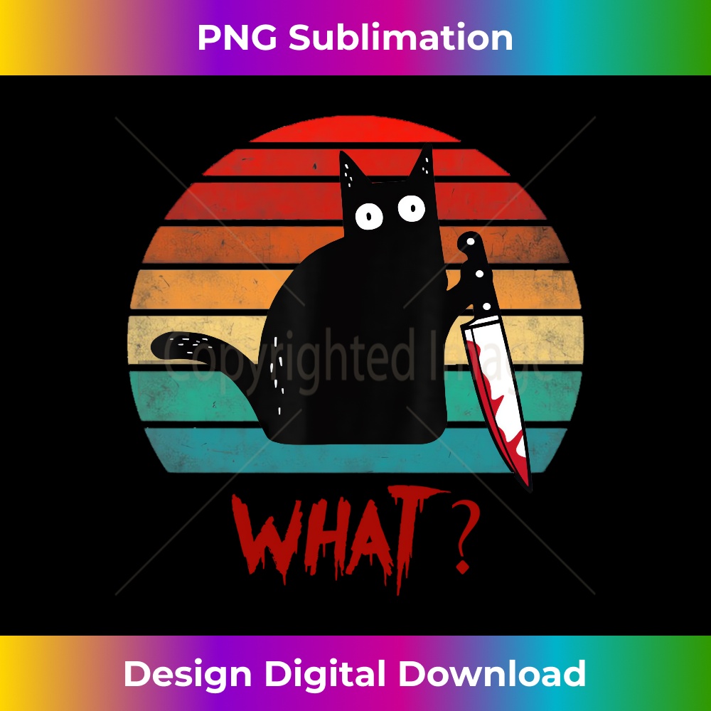 Vintage Cat What Funny Black Cat Murderous Cat With Knife Lo | Inspire ...