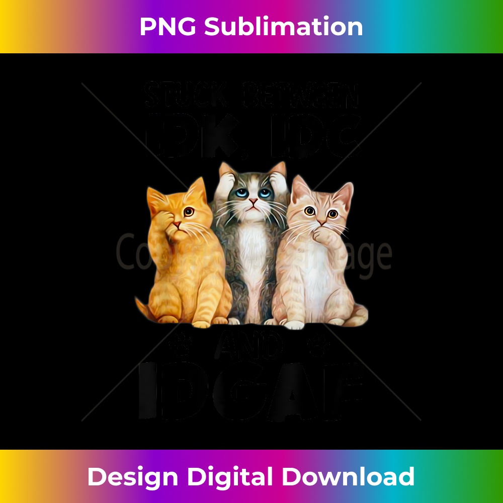 Cat Stuck Between IDK IDC And I - Deluxe PNG Sublimation Dow | Inspire ...