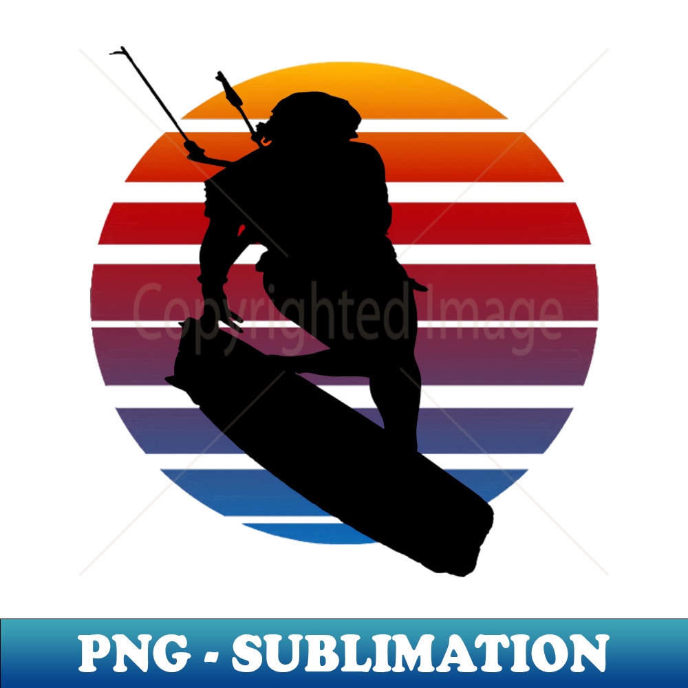 Kitesurfing Female Rider Silhouette Retro Sunset - Exclusive | Inspire ...