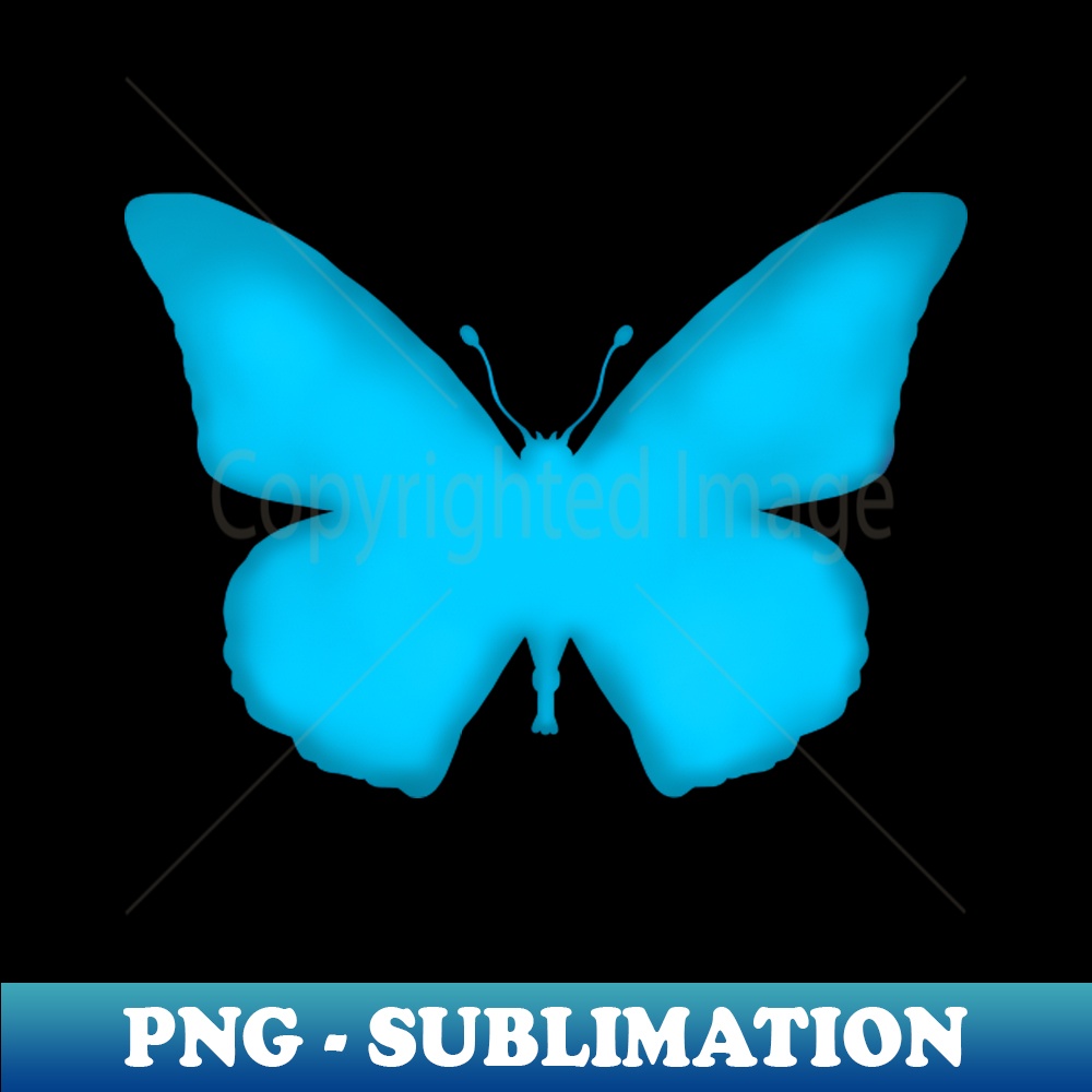 Neon Blue Ombre Butterfly Silhouette - PNG Transparent Subli | Inspire ...