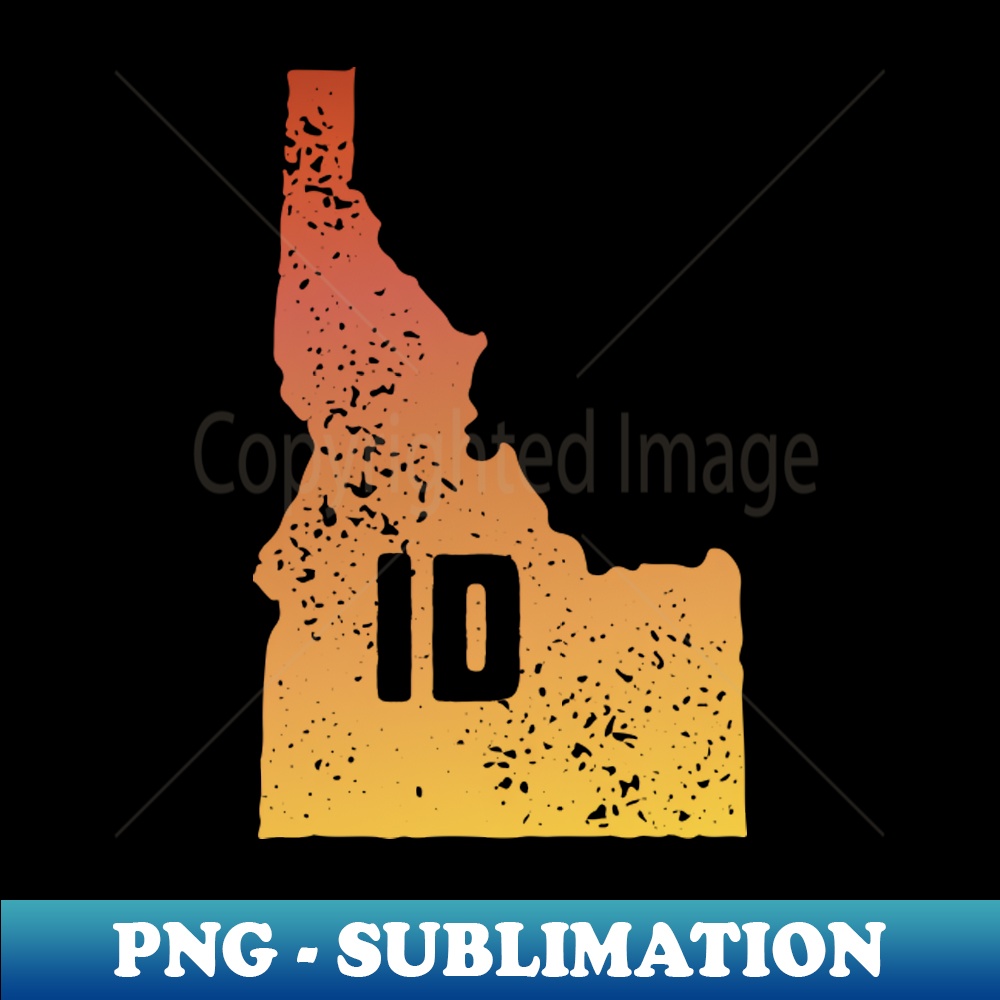 US state pride Stamp map of Idaho ID letters cut out - PNG T | Inspire ...