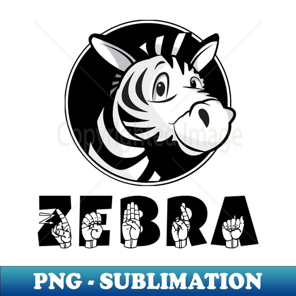 Zebra Sign Language design - Trendy Sublimation Digital Down | Inspire ...