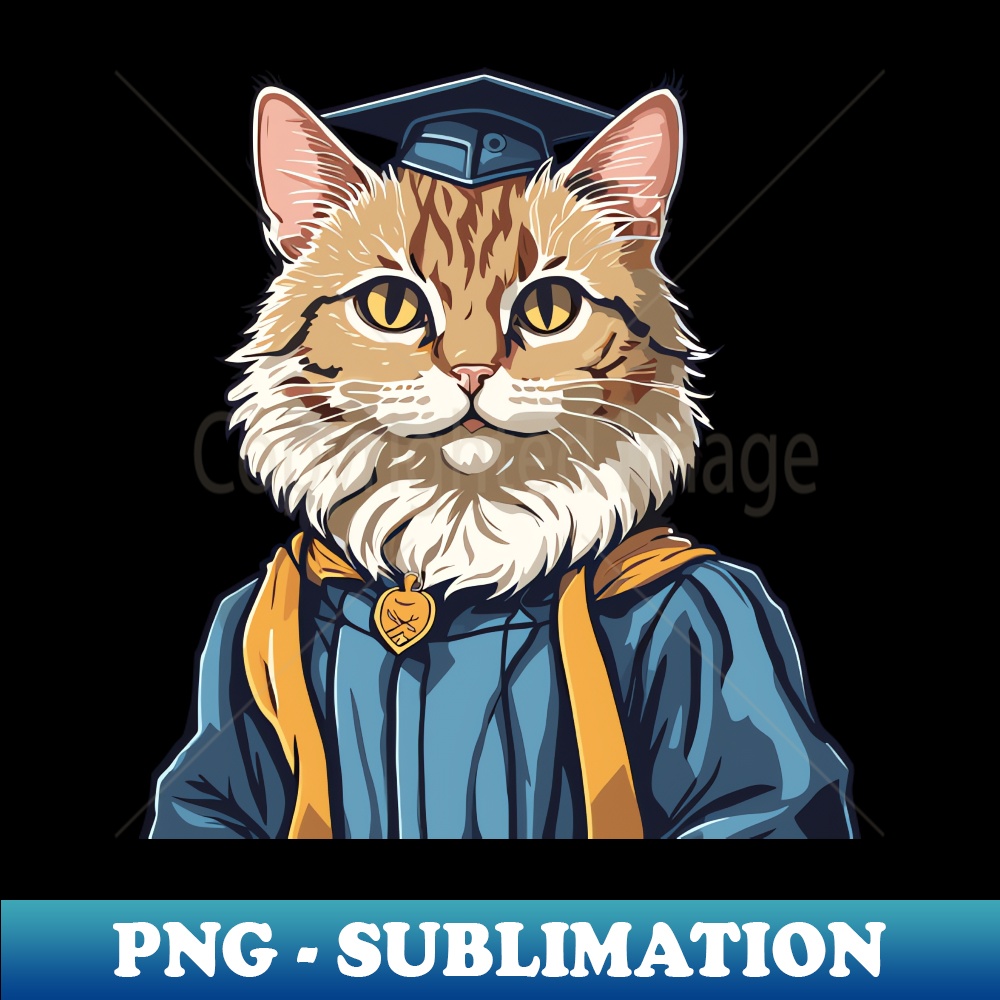University Graduation Cat with academic cap - Instant PNG Su | Inspire ...