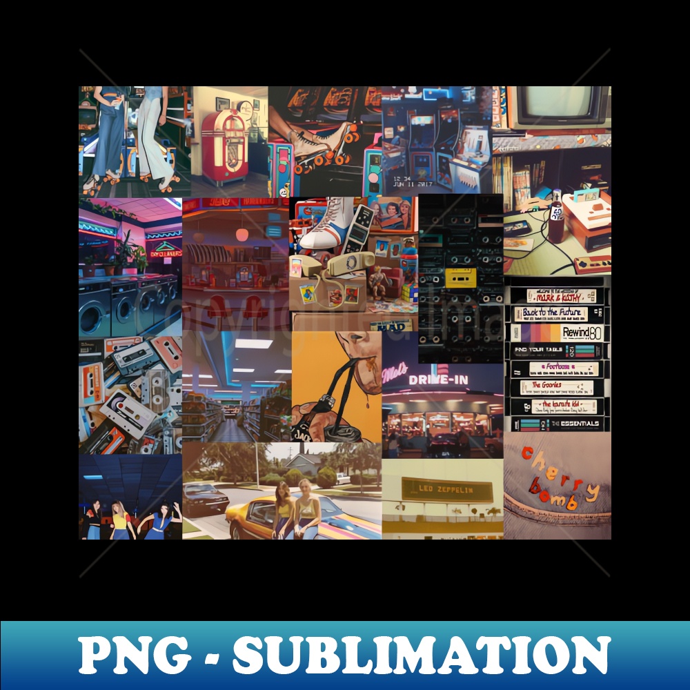 vintage 80s aesthetic collage - PNG Transparent Digital Down - Inspire ...