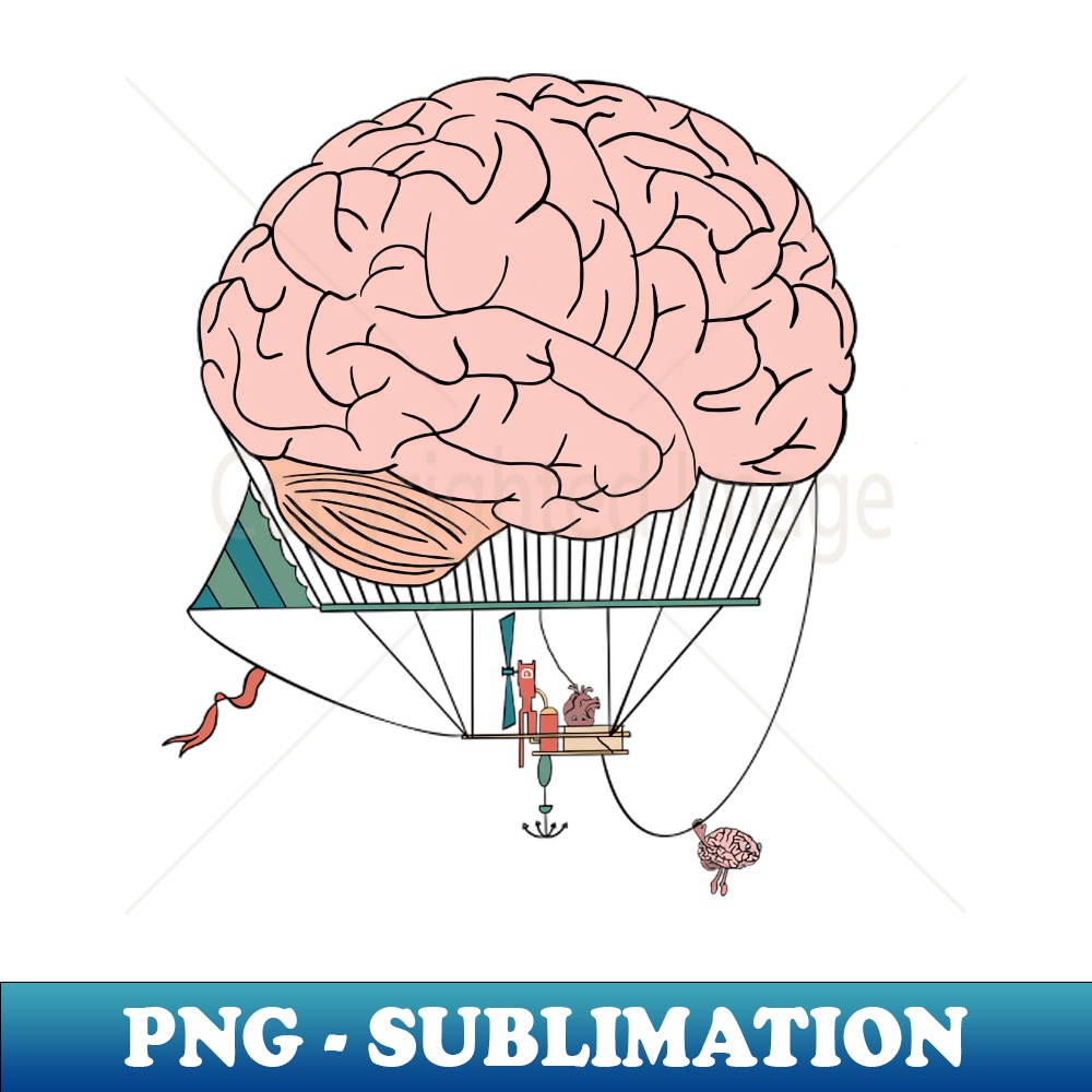 Hot air brain balloon - PNG Transparent Digital Download Fil | Inspire ...