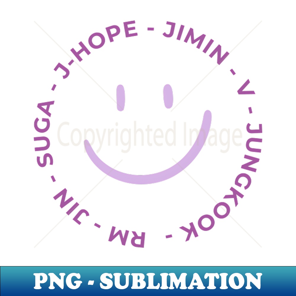 BTS Names - Happy Smile Face - Trendy Sublimation Digital Do | Inspire ...