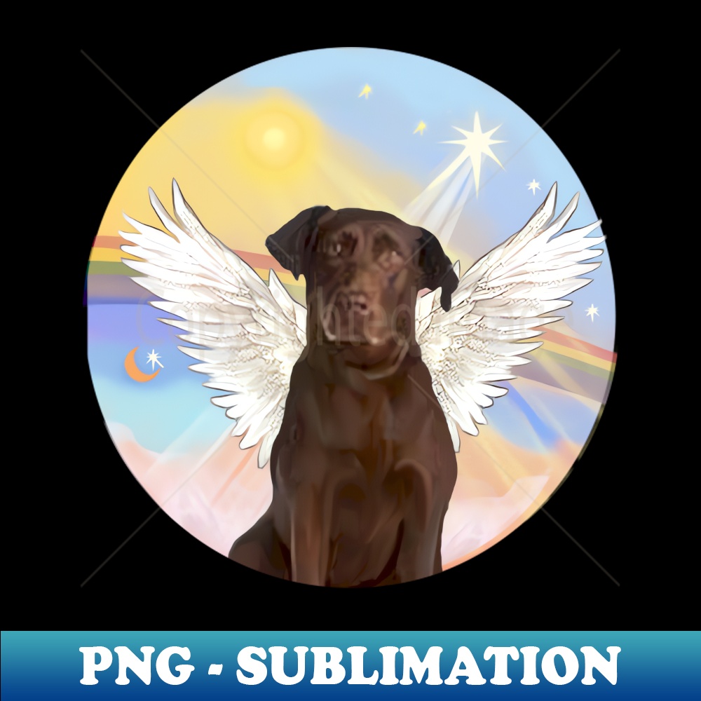 Chocolate Labrador Retriever Angel in Heavens Clouds Rainbow | Inspire ...