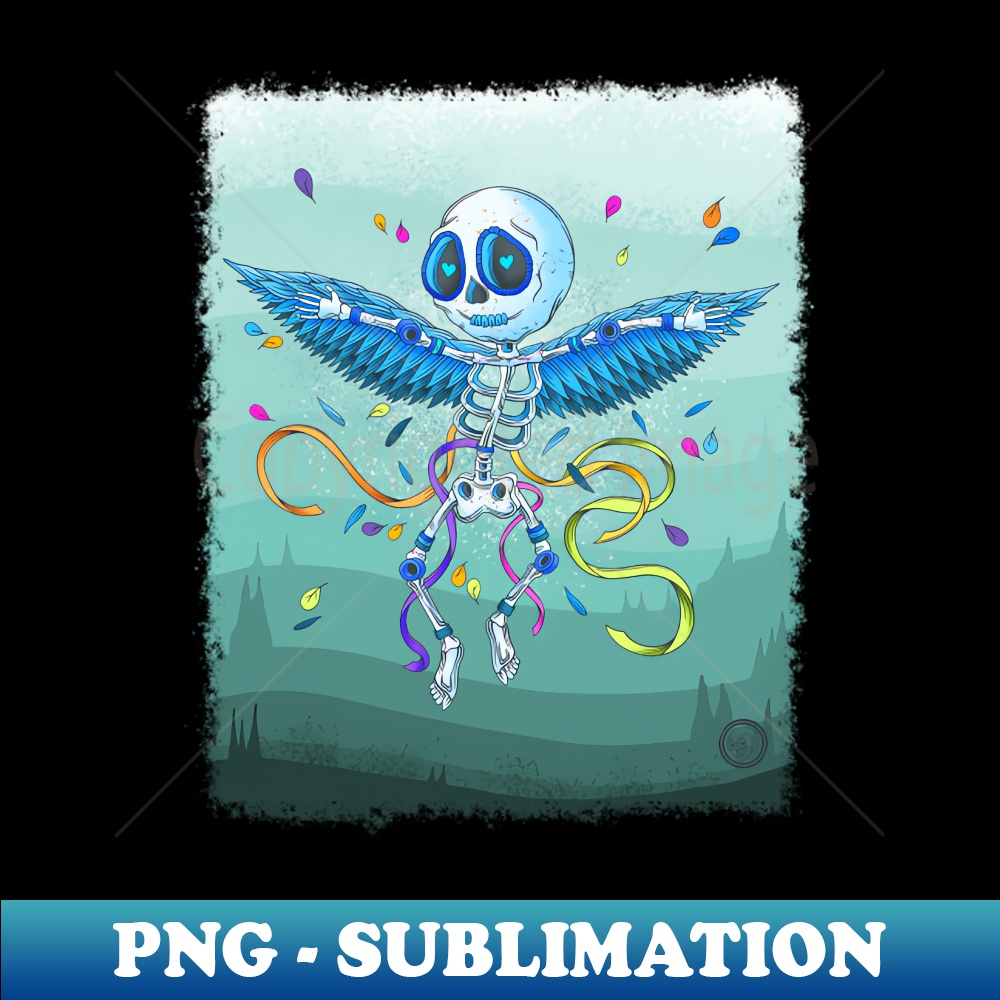 Cute Skeleton - the Blue Winged Skeleton Flyer- Dia De Los M | Inspire ...