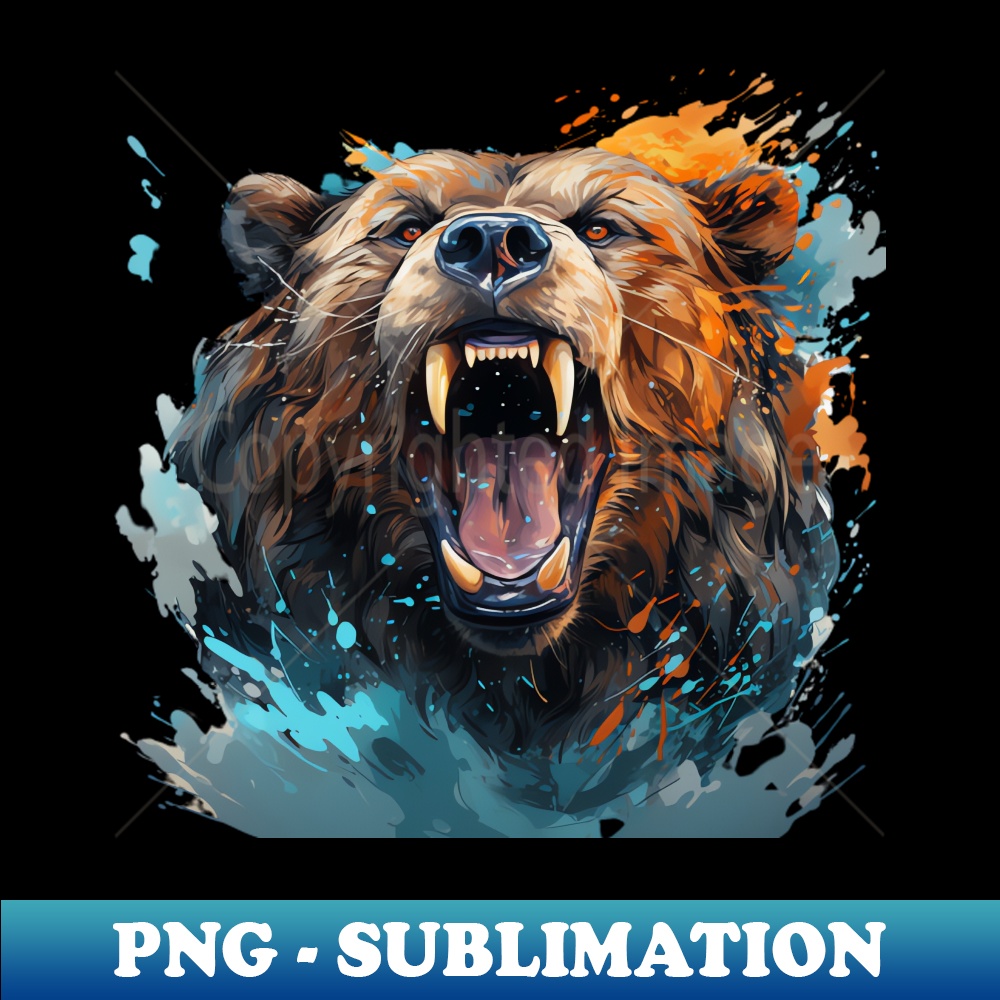 Roaring Rage The Fierce Bear - PNG Transparent Sublimation D - Inspire ...