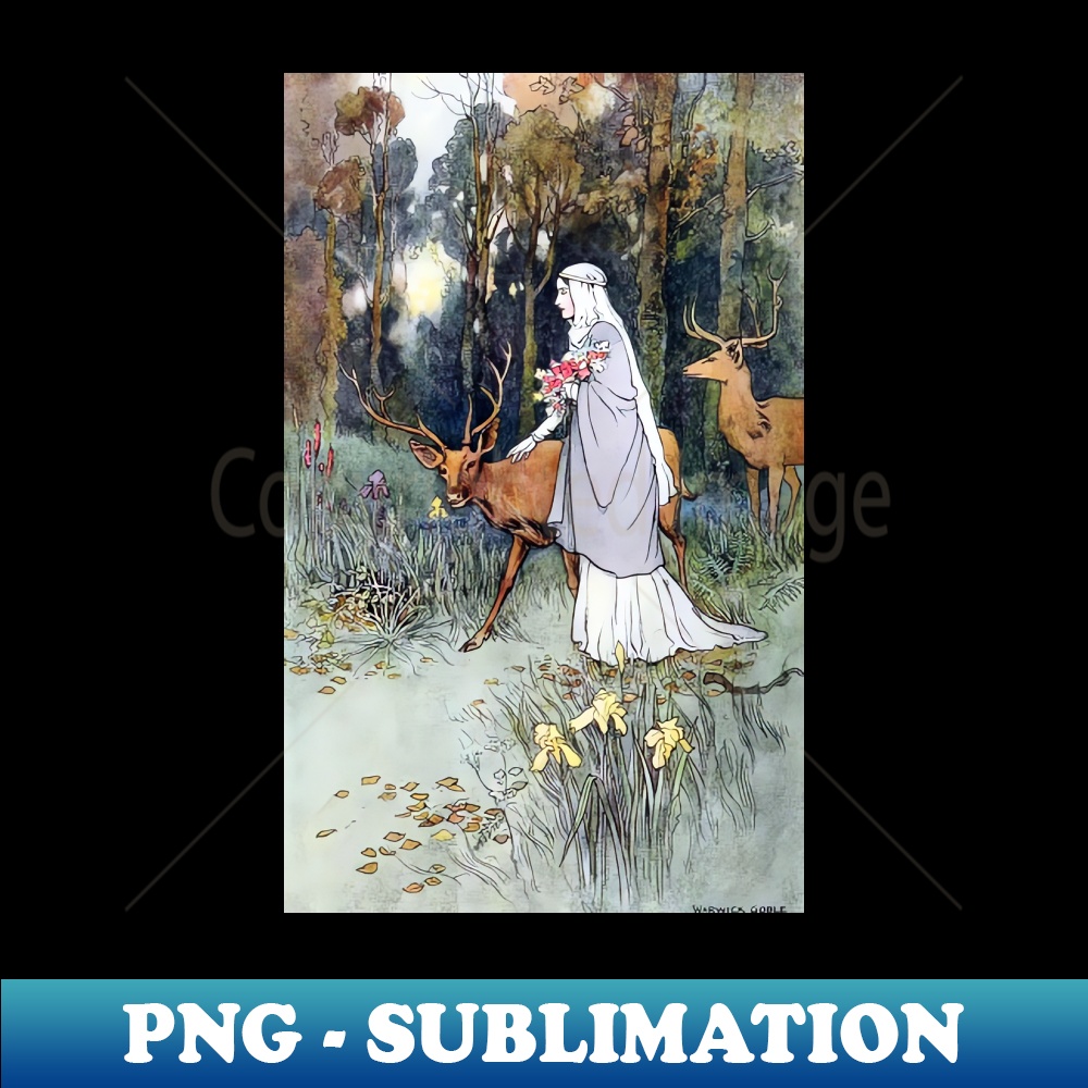 Woman Walking Through the Woods with a Timid Dun Deer - Warw | Inspire ...