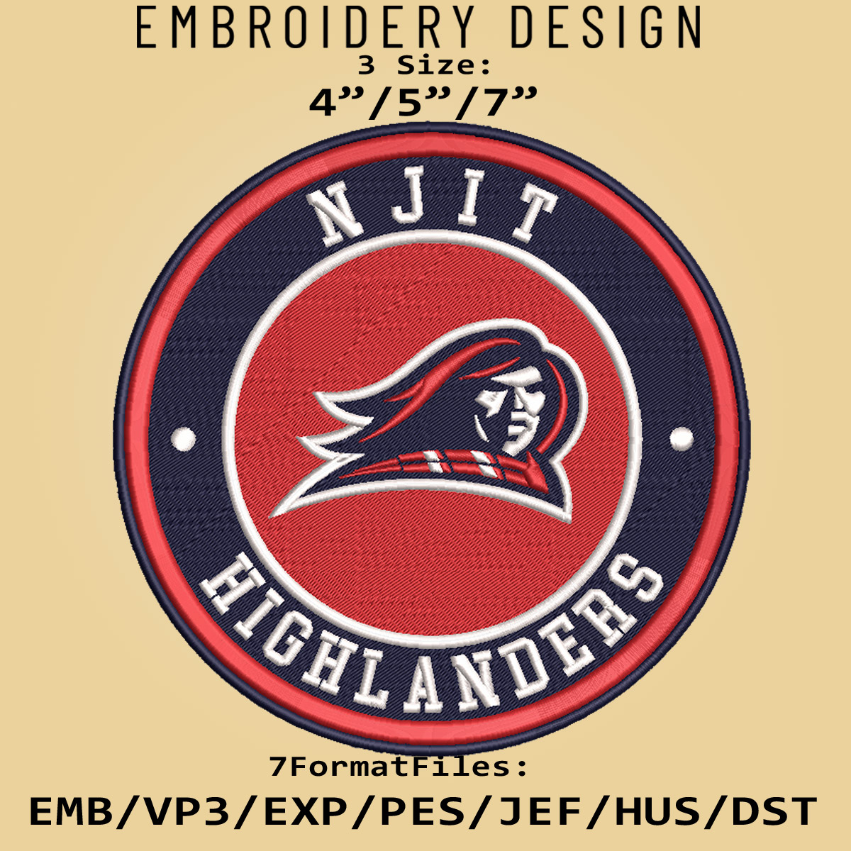 NCAA Logo NJIT Highlanders, Embroidery design, Embroidery Fi | Inspire ...