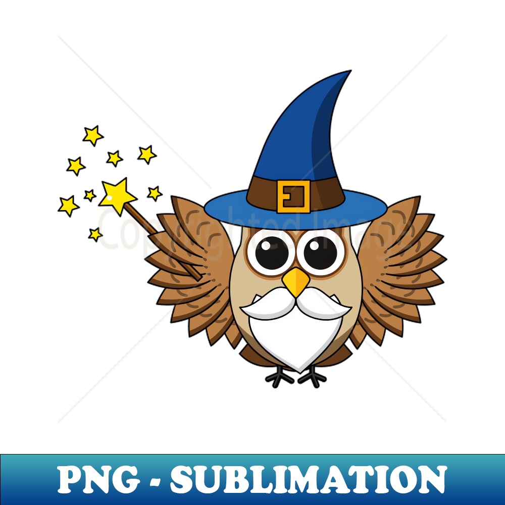 Cute Merlin the Wizard Owl Cartoon - PNG Transparent Sublima | Inspire ...