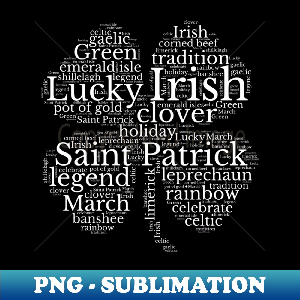 Saint Patricks Day Four-Leaf Clover Word Art - Decorative Su | Inspire ...