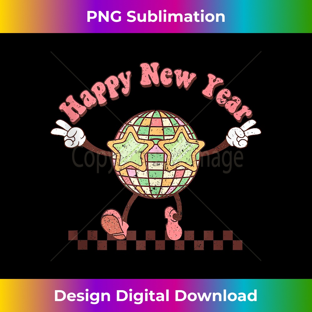 Retro Happy New Year Disco Ball 2024 Tank - Artisanal Sublim | Inspire ...