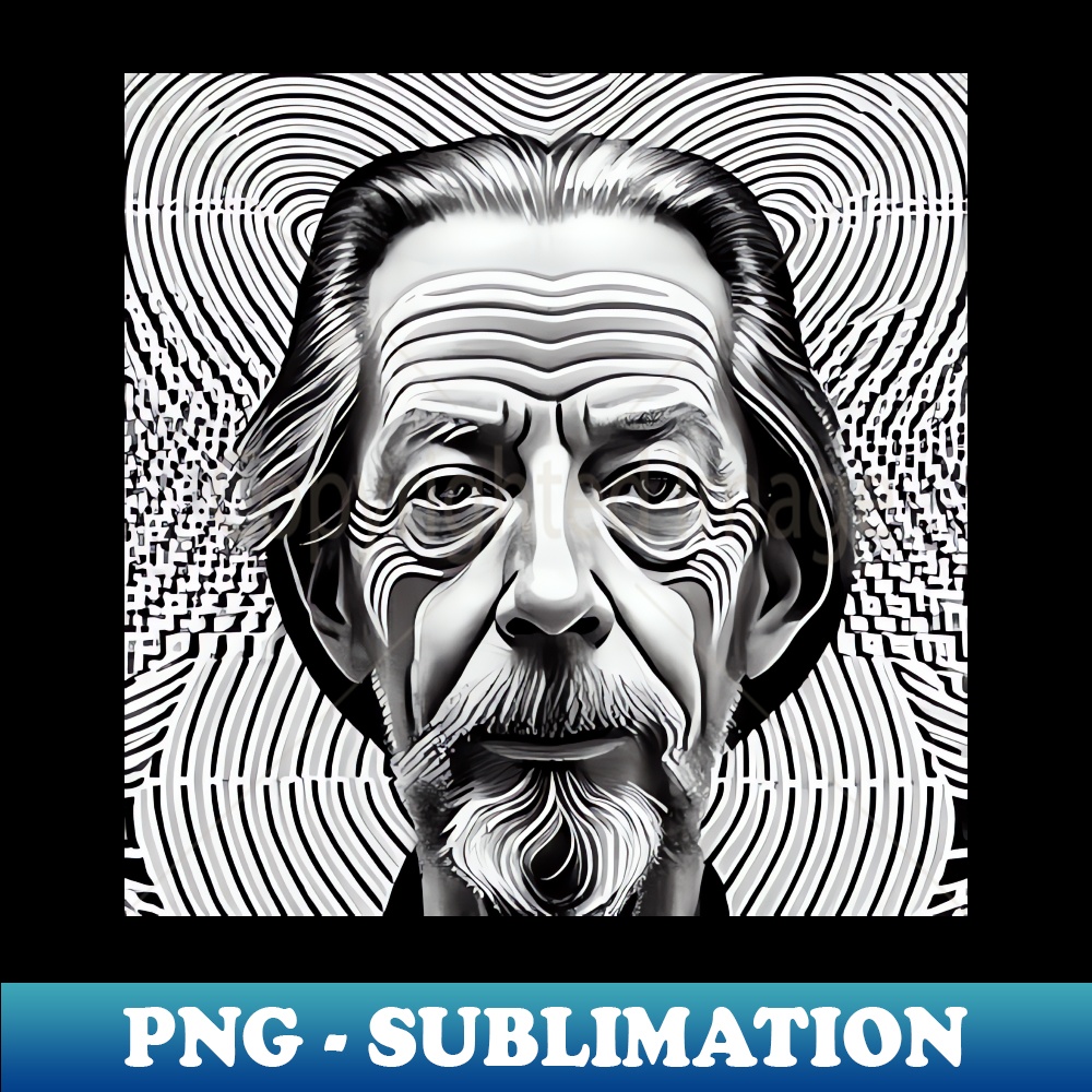 Alan Watts Black n White Op Art - High-Resolution PNG Sublim | Inspire ...