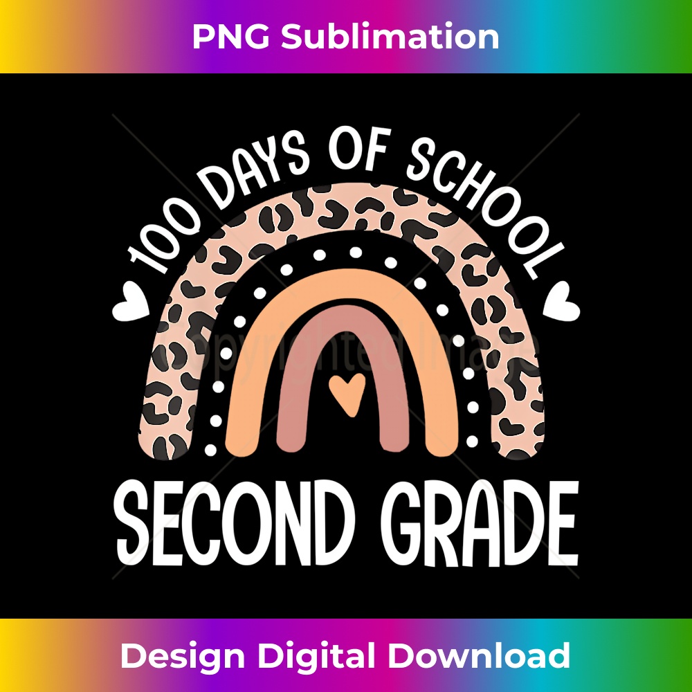 100 Days Of School Second Grade 100th Day Leopard Rainbow Lo - Inspire ...
