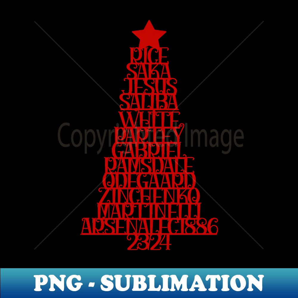 Arsenal Team Christmas Tree - PNG Sublimation Digital Downlo | Inspire ...