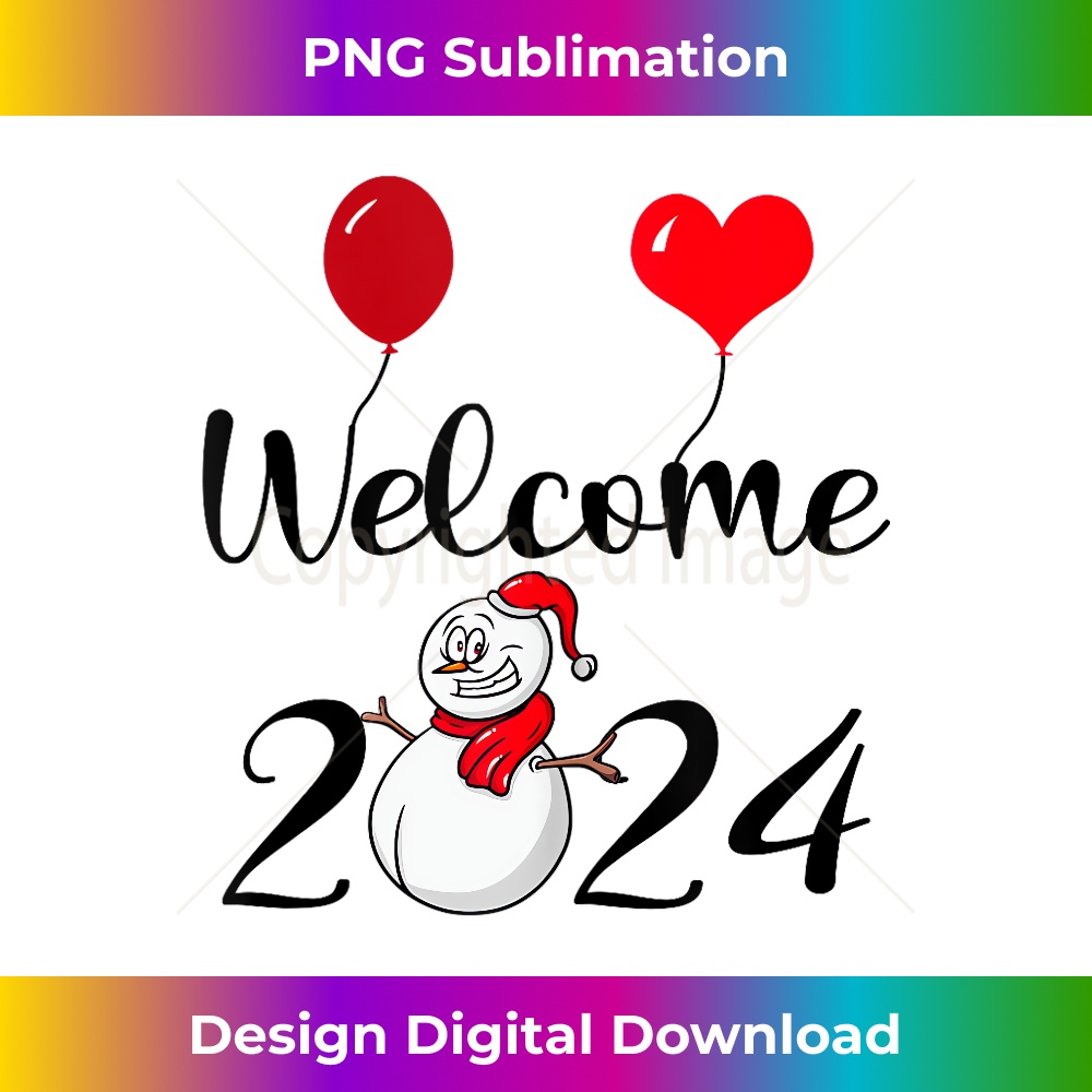 Welcome 2024, Happy New Year 2024, Snowman Tank - Luxe Subli - Inspire ...