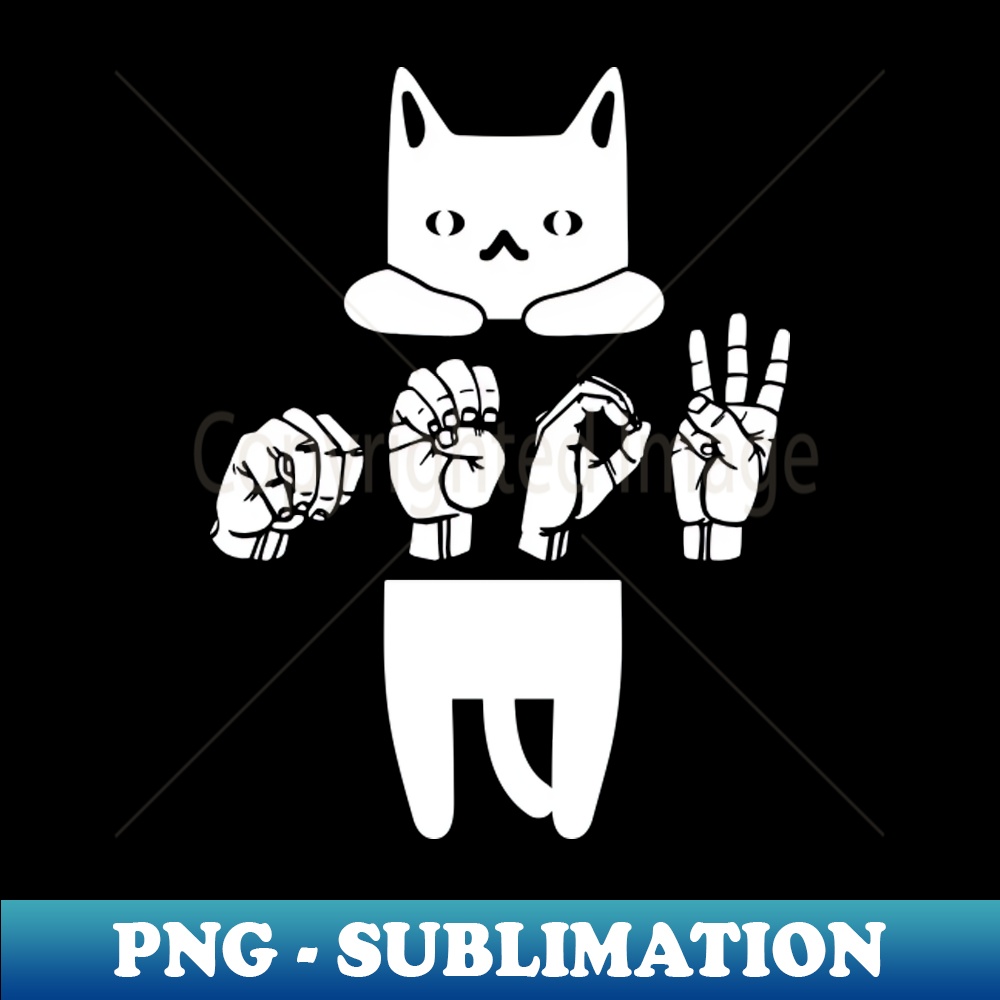 Hanging Cat MEOW Fingerspelling ASL American Sign Language D | Inspire ...