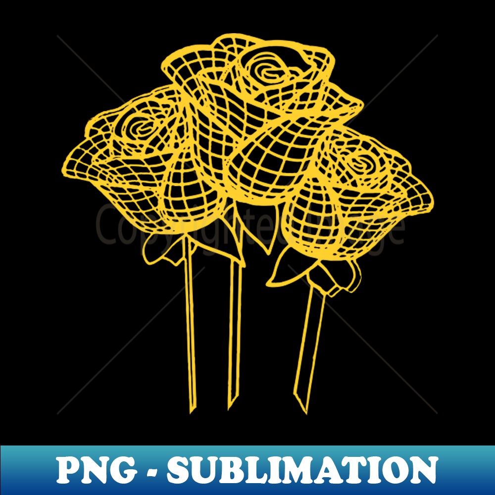 Artistic Yellow Roses Geometric Line Drawing - Exclusive Sub | Inspire ...
