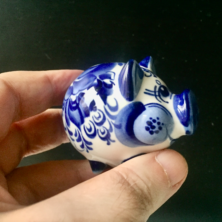 Soviet Vintage Gzhel Pig Figurine Made in USSR in 1980s. | H - Inspire ...