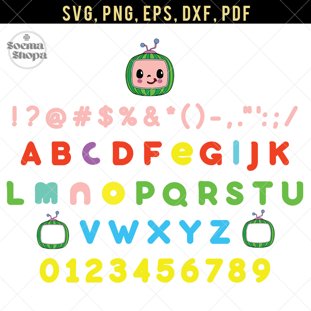 Coco melon Kid, Layered Alphabet SVG, Cartoon Collect SVG, C - Inspire ...