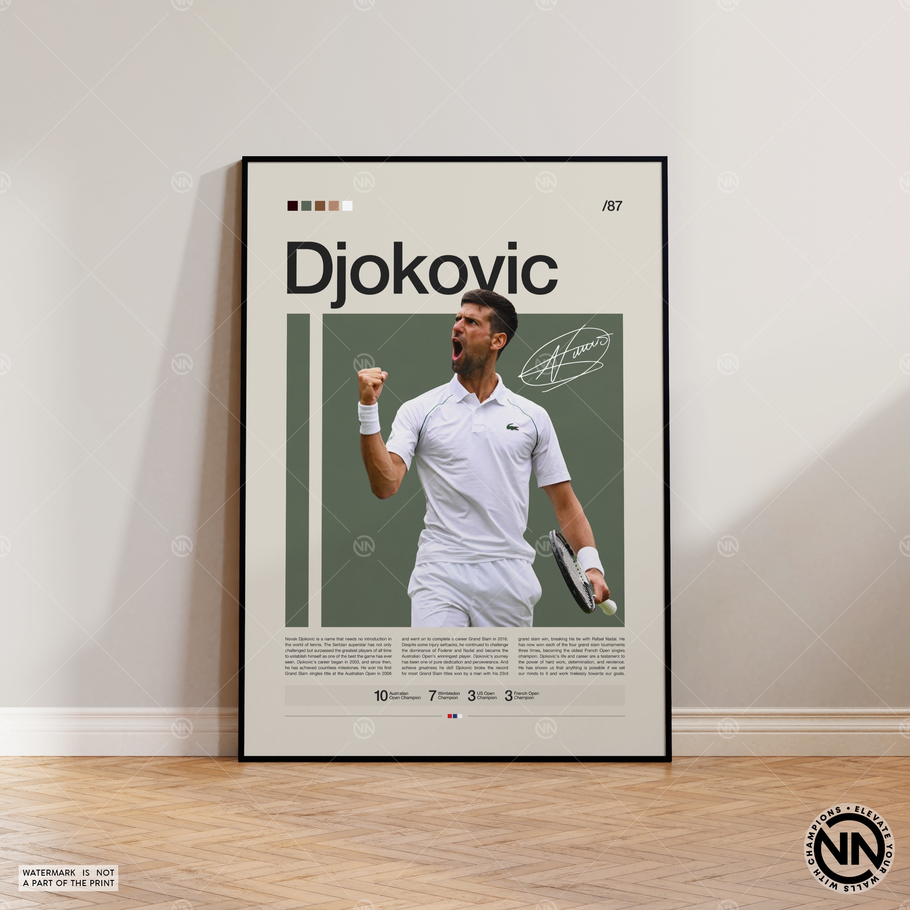 Novak Djokovic Poster, Tennis Poster, Motivational Poster, S | Inspire ...