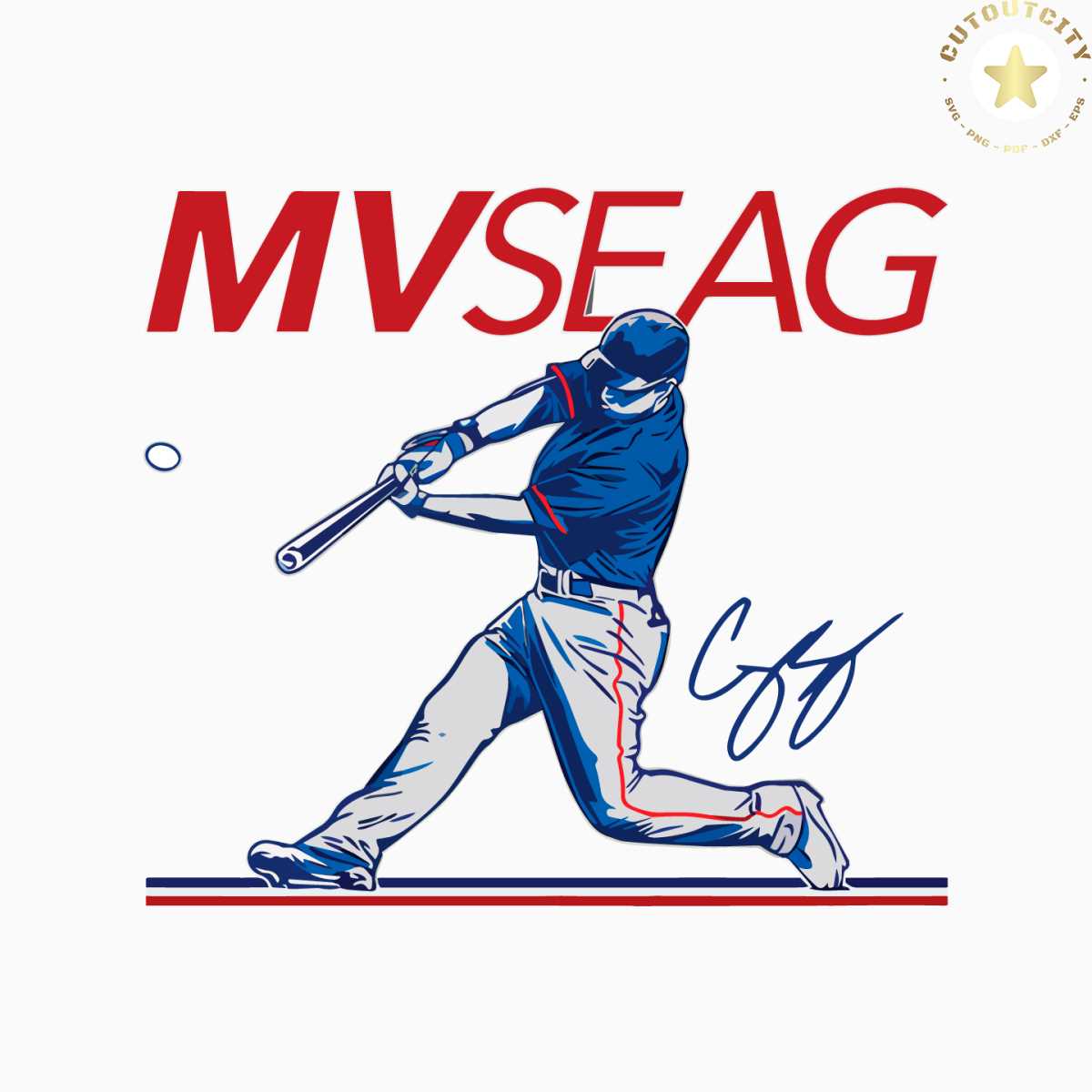 Corey Seager MVSEAG Texas MVP World Series SVG File | Inspire Uplift