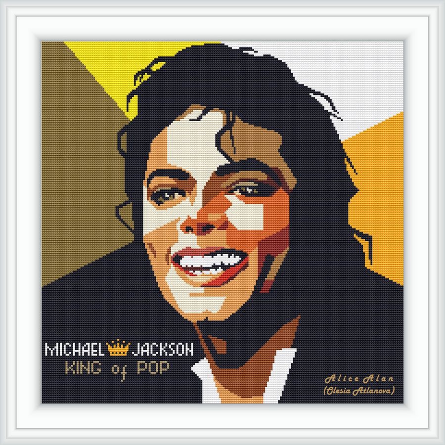 Cross stitch pattern music Michael Jackson King Pop singer - Inspire Uplift