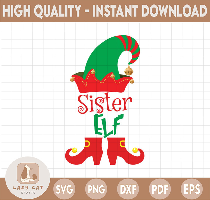 Sister Elf Svg, Christmas Svg, Little Sis Christmas Svg, Elf | Inspire Uplift