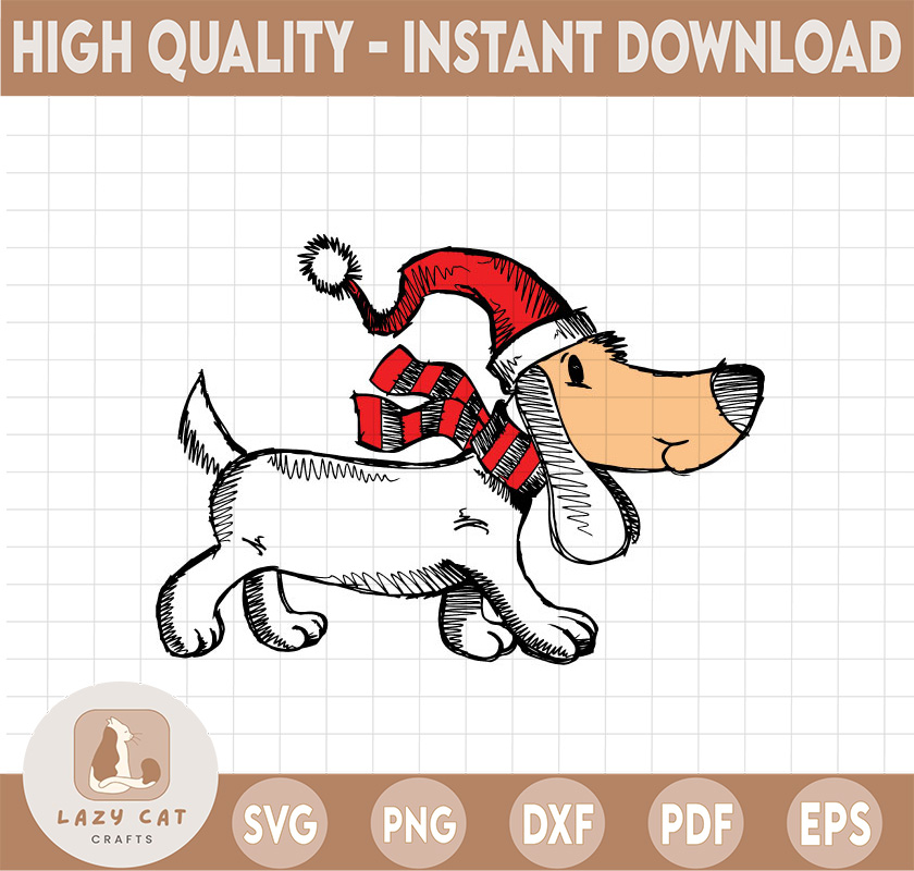 Christmas Puppy Svg,Santa Puppy Svg,Puppy With Santa Hat Svg - Inspire ...
