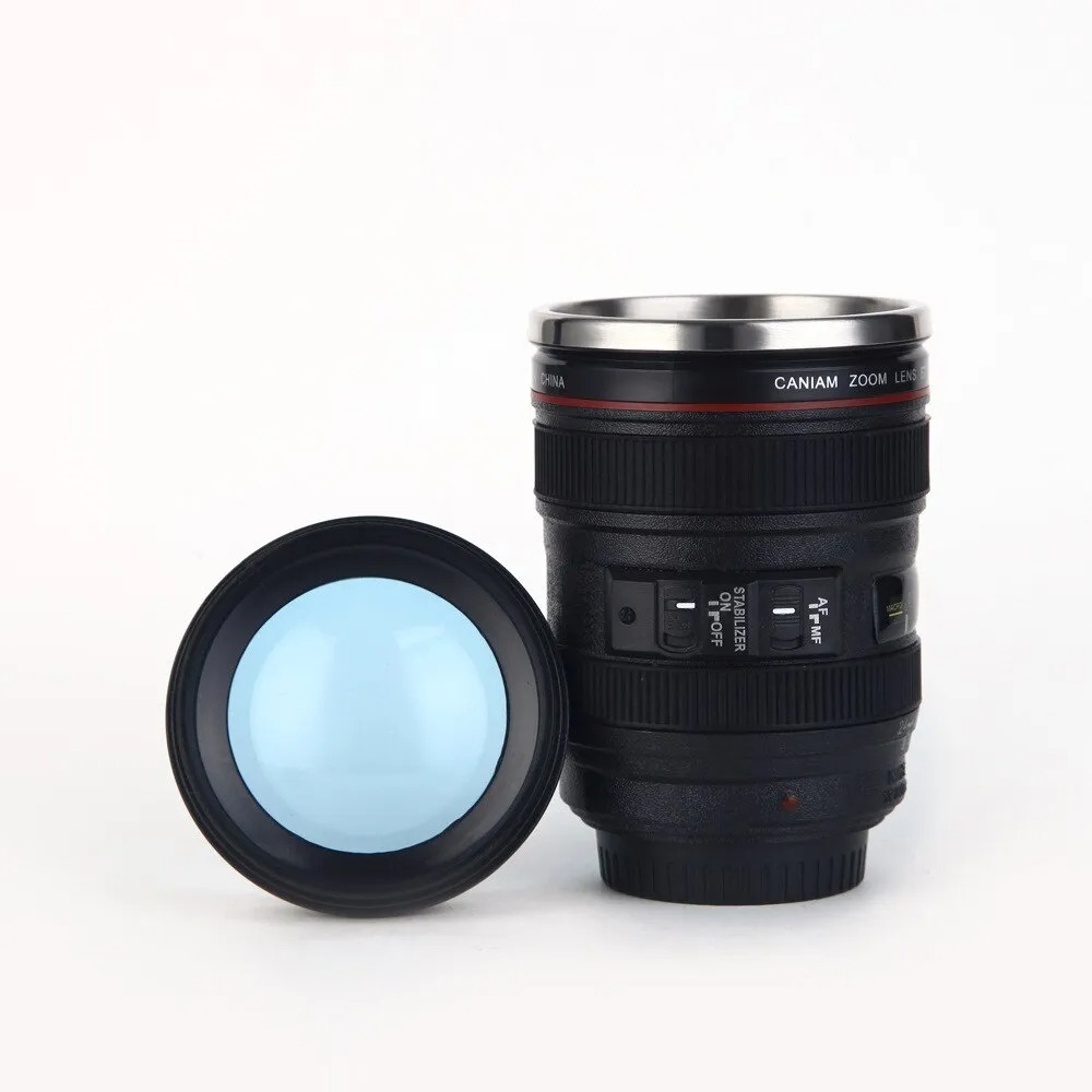 SLR Lens Cup: Camera Lens Model Plastic Coffee Mug with Lid | Inspire ...