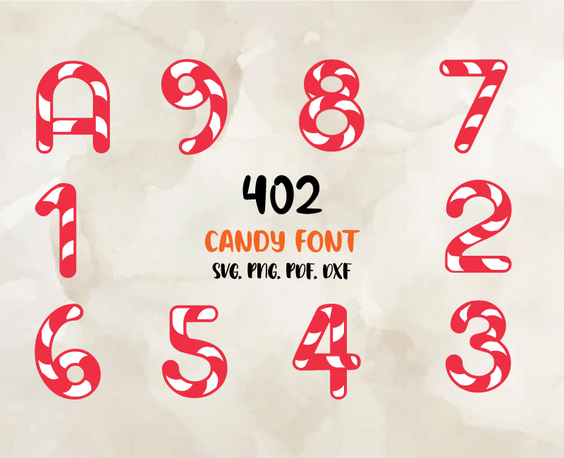 Candy Font Svg Png Pdf Dxf, Modern Font, Fonts For Cricut, B - Inspire ...