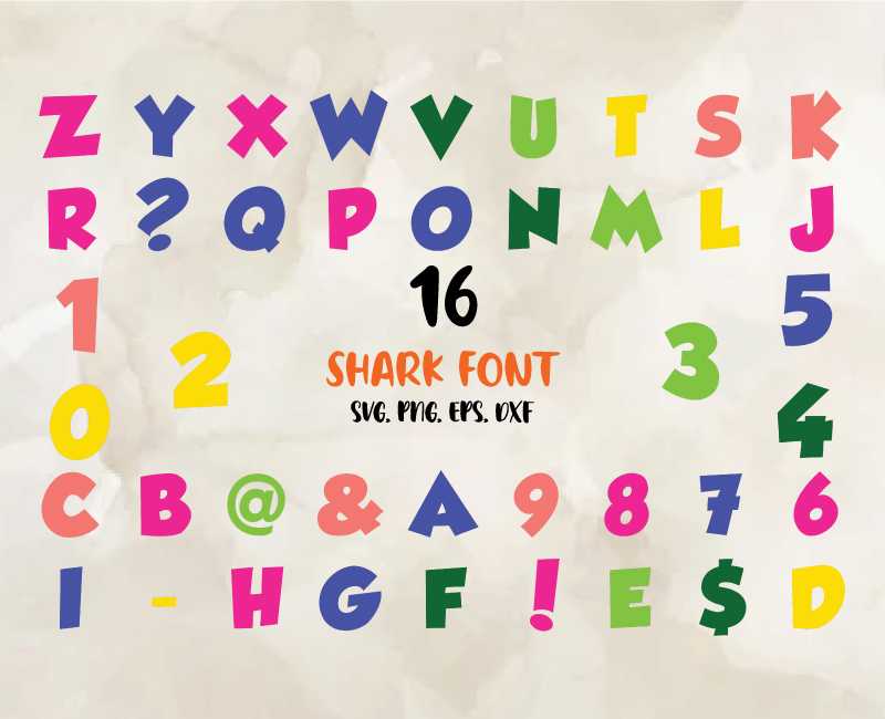 Shark Font Svg Png Pdf Dxf Alphabet, Modern Font, Fonts For - Inspire ...