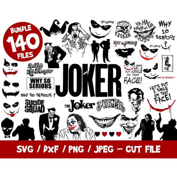 140 The Joker SVG Bundle, The Joker Smile Face Mask, Hallowe - Inspire ...
