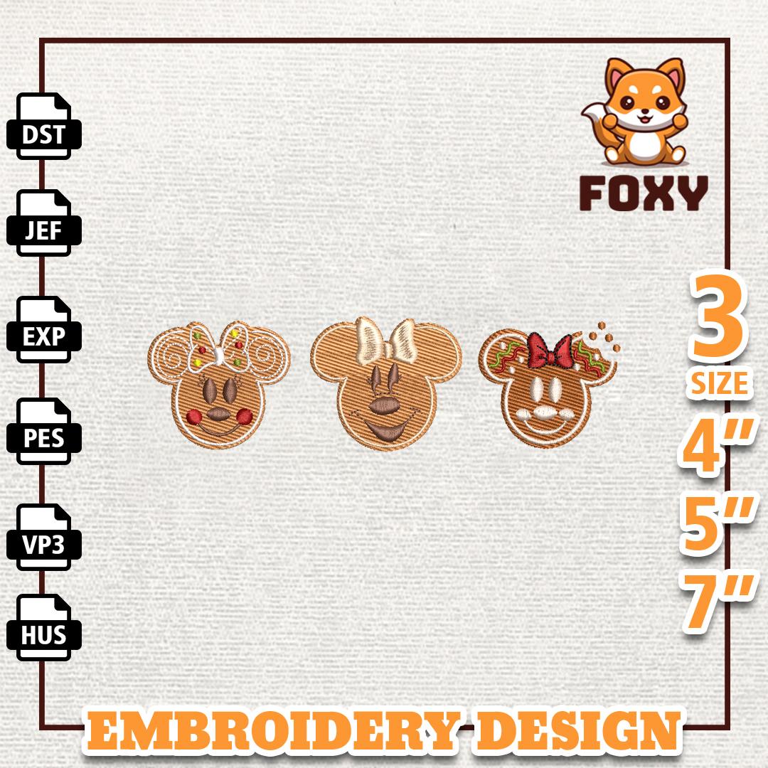 Gingerbread Mouse Head Embroidery Design, Christmas Cookies - Inspire ...