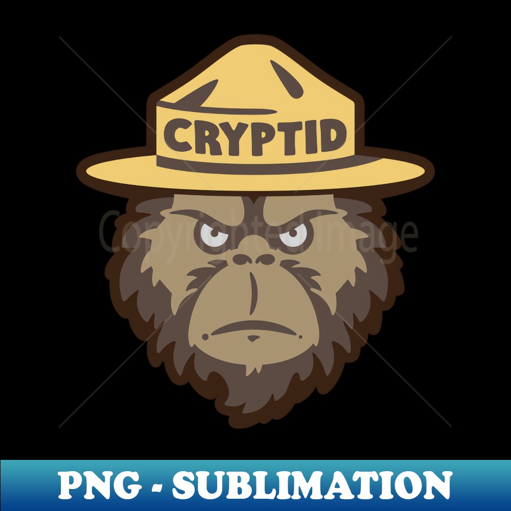 Bigfoot With Cryptid Park Ranger Hat - PNG Sublimation Digit - Inspire ...