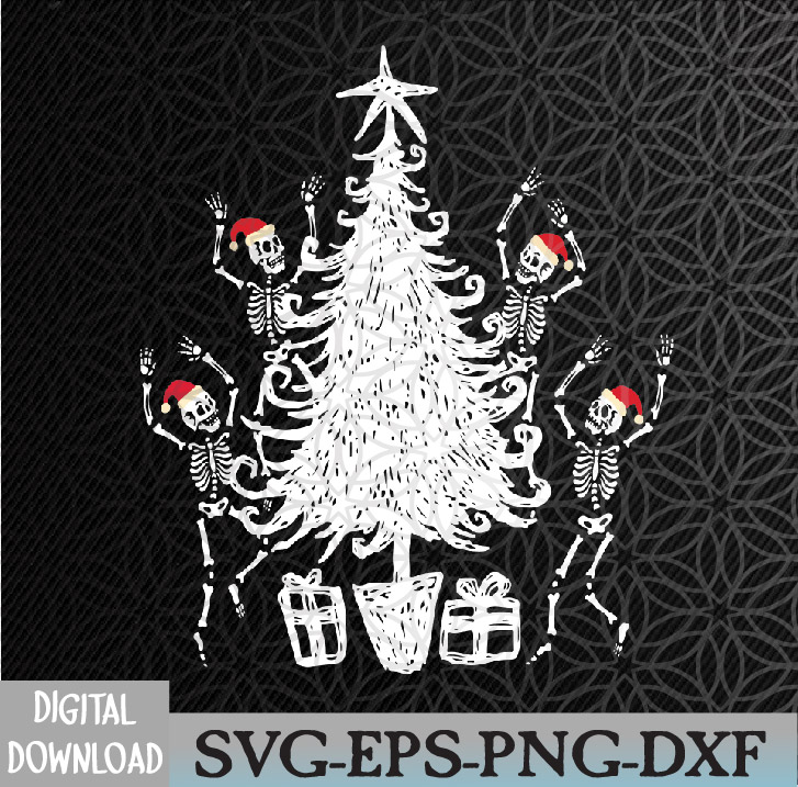 Dancing Christmas Skeletons Funny Spooky Christmas Graphic S | Inspire ...