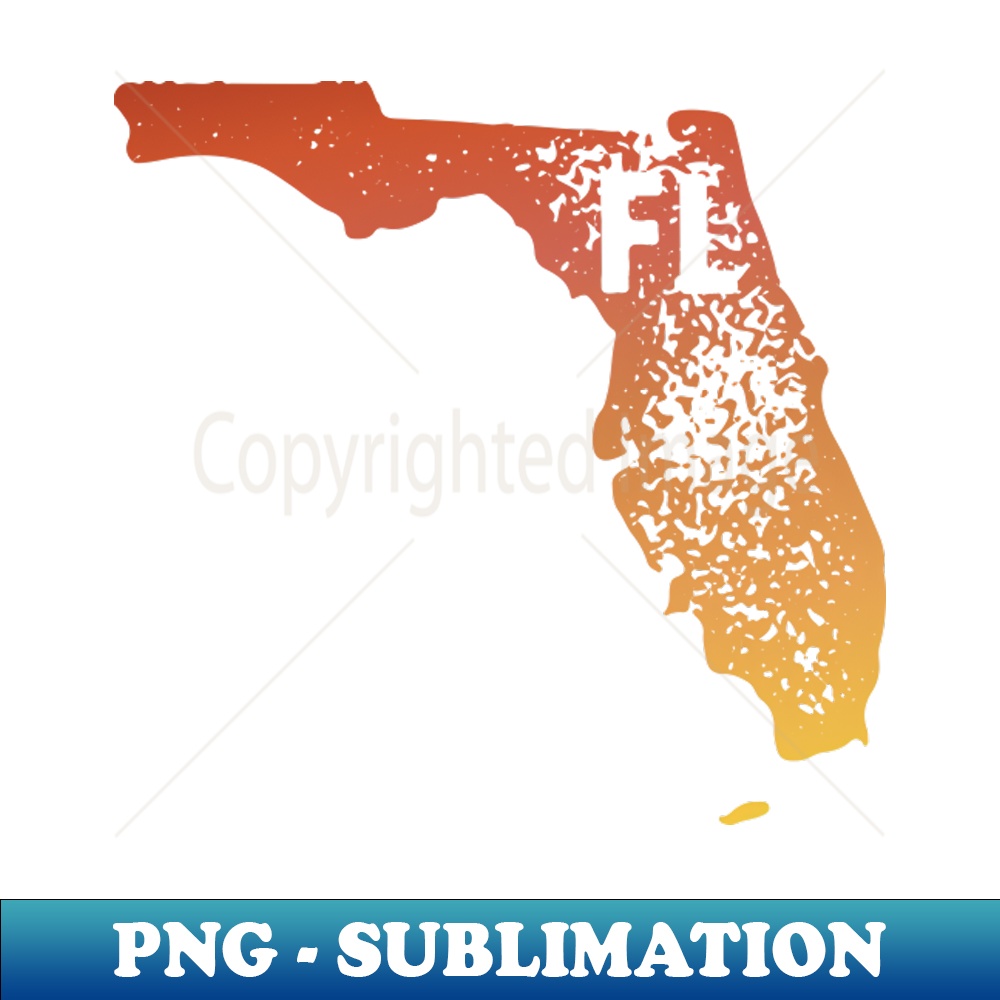 US state pride Stamp map of Florida FL letters cut out - Exc - Inspire ...