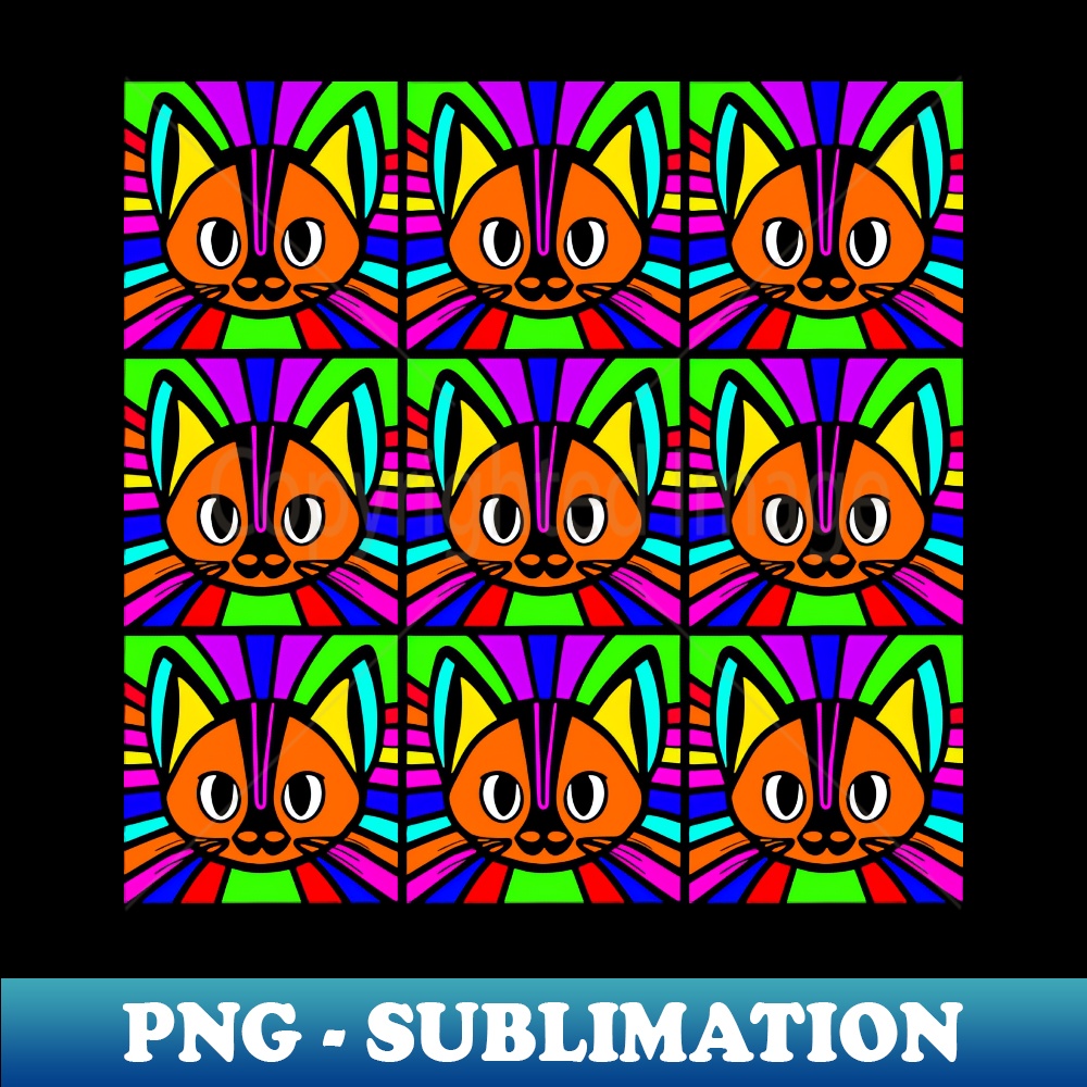 Cat rainbow pattern - PNG Transparent Digital Download File | Inspire ...