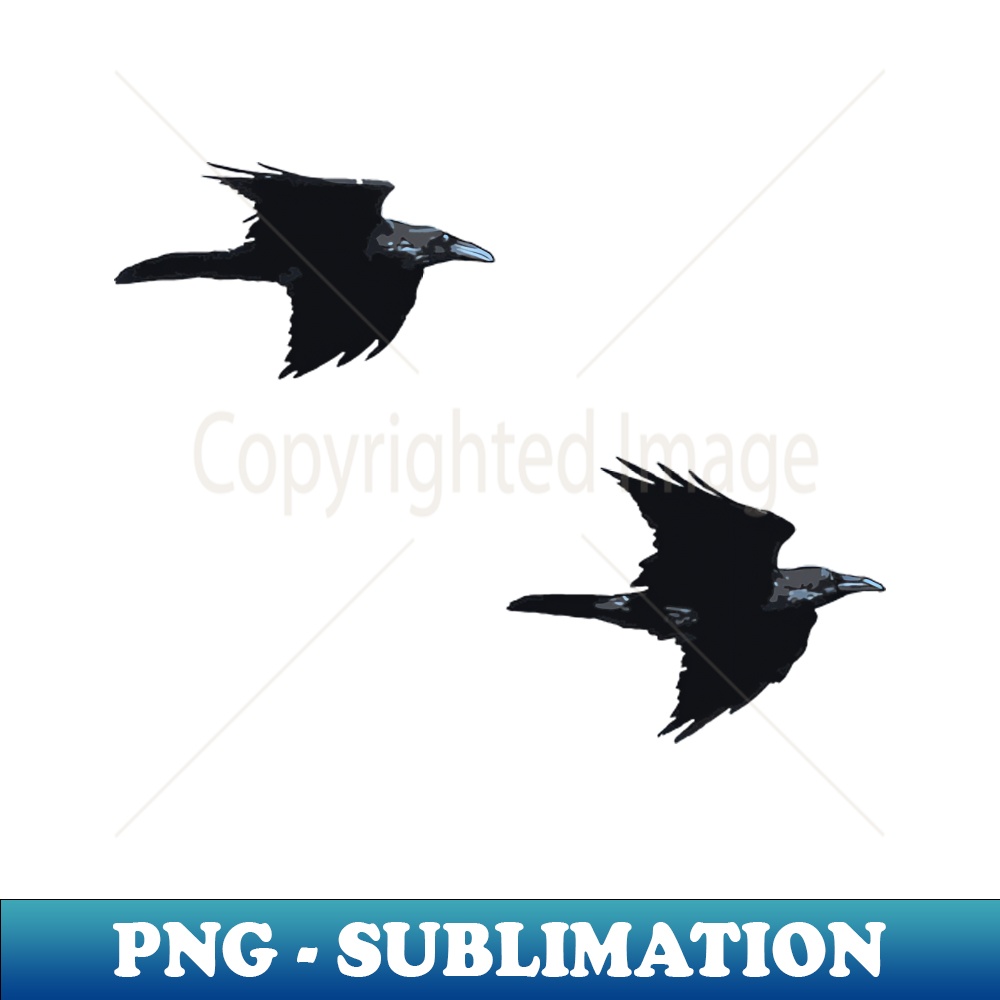 Two Ravens In Flight Vector Cut Out - PNG Transparent Sublim | Inspire ...