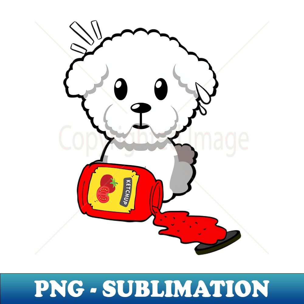 Funny furry dog spilled tomato ketchup - Vintage Sublimation | Inspire ...