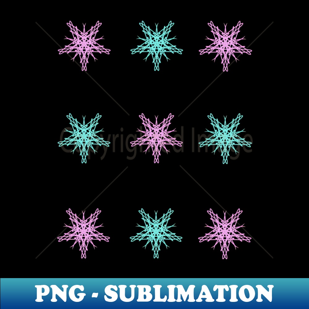 Pink and Blue Snowflakes - Exclusive Sublimation Digital Fil - Inspire ...
