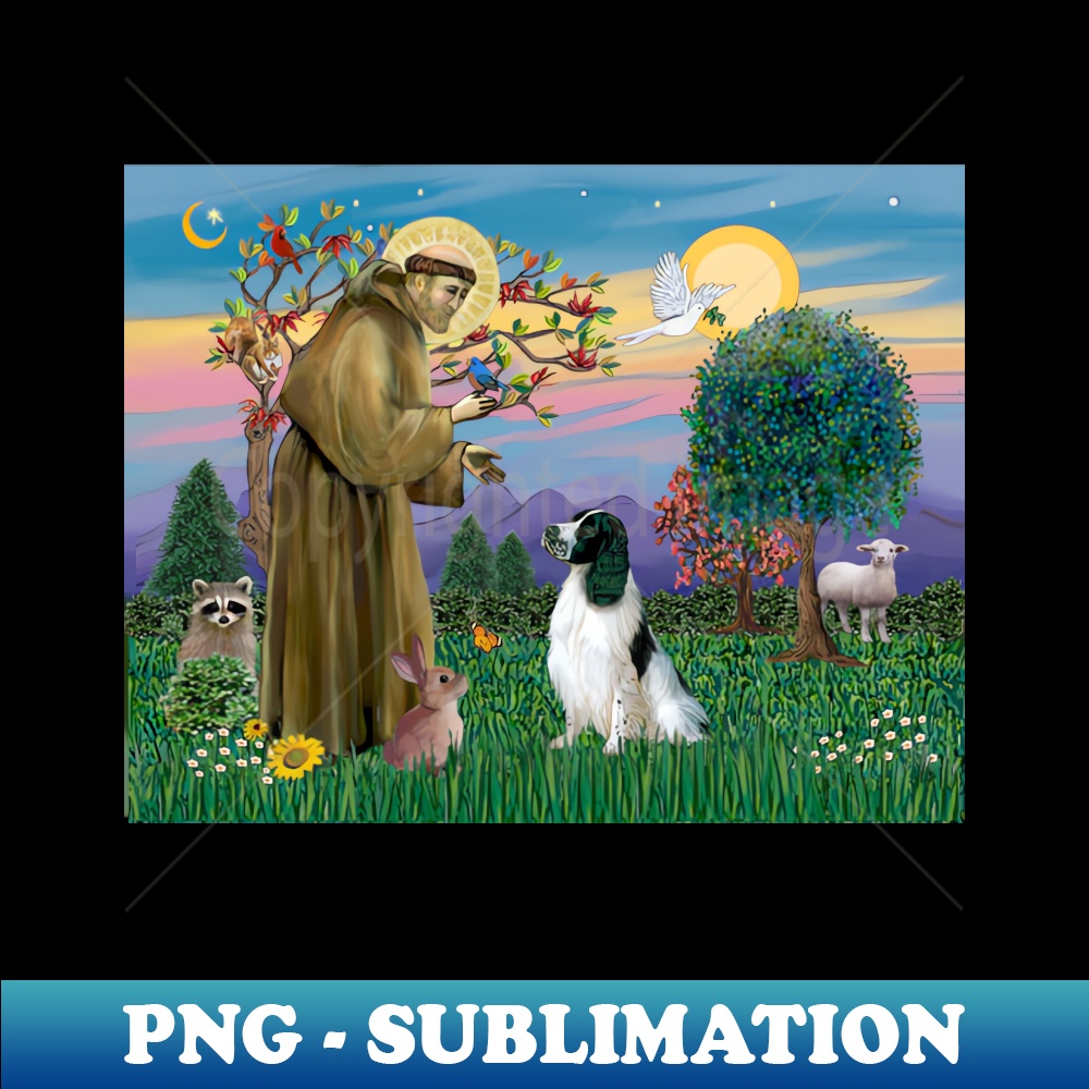 Saint Francis Blesses a Black and White English Springer Spa | Inspire ...