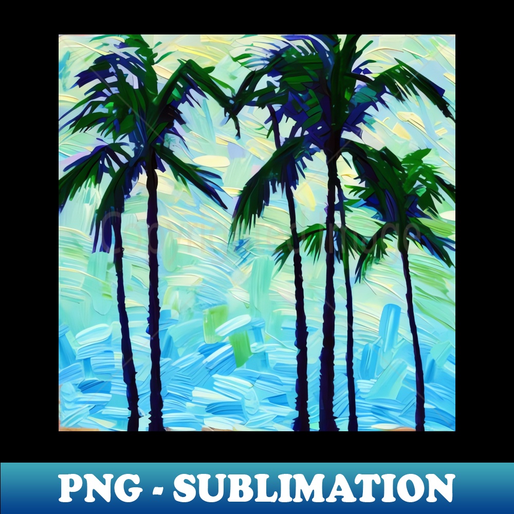 Tropical Island Vivid Tropical Palm Tree Artwork - High-Qual | Inspire ...