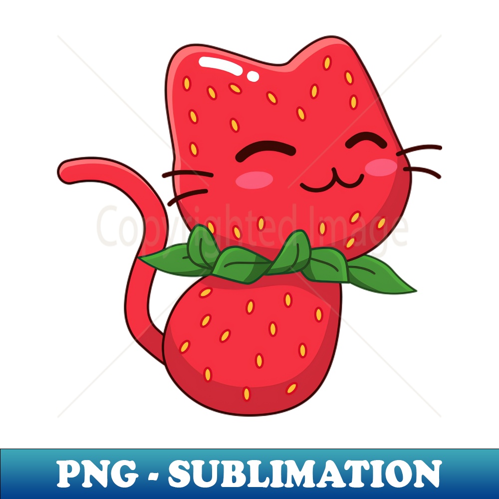 Strawberry Kitty - PNG Transparent Digital Download File for | Inspire ...
