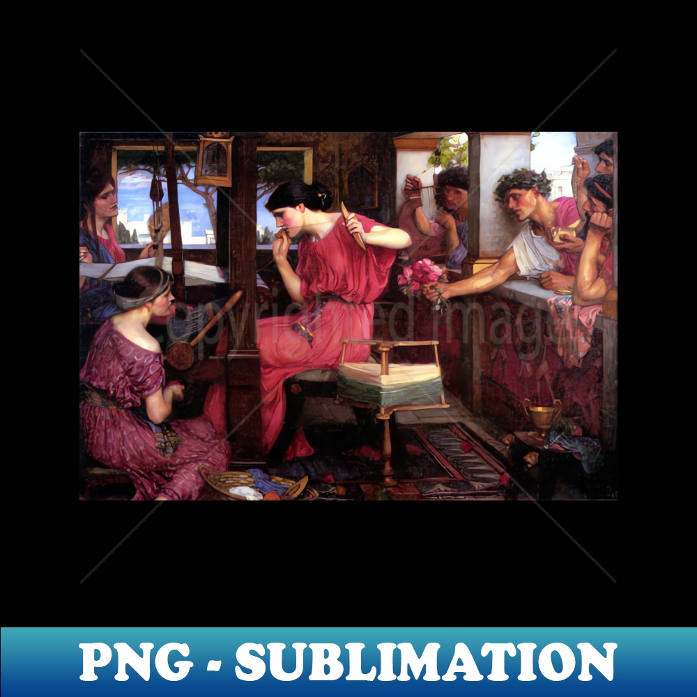 Penelope and her Suitors - John WIlliam Waterhouse - PNG Tra - Inspire ...