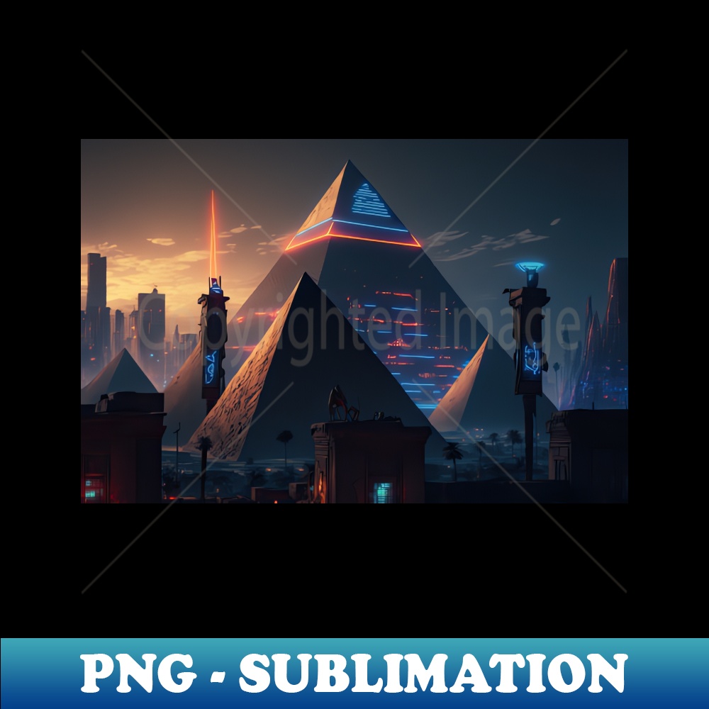 Cyberpunk style Pyramids - Artistic Sublimation Digital File - Inspire ...